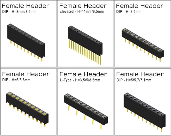 Board to board - 2.54mm FEMALE HEADER D1 - Célion électronique - Votre ...